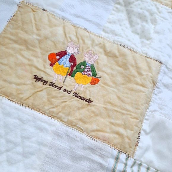 Bedding | Beatrix Potter Quilt Peter Rabbit Handmade Embroidered Baby ...